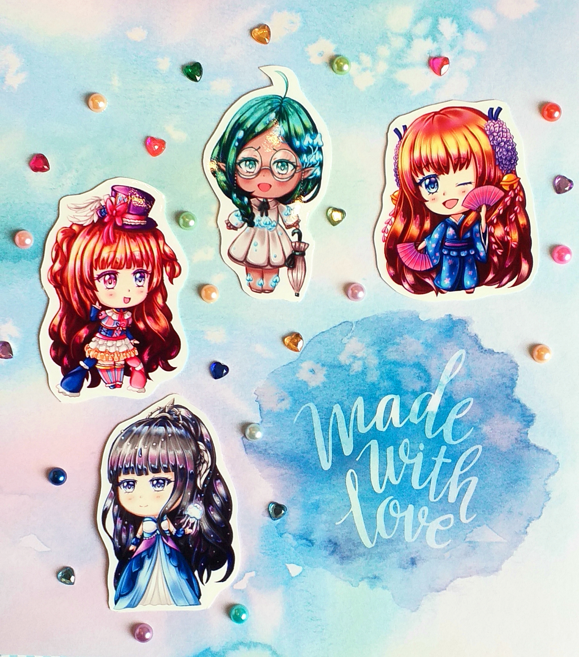 Chibi OCs Sticker Set 1 | Lucina-Waterbell's Webshop