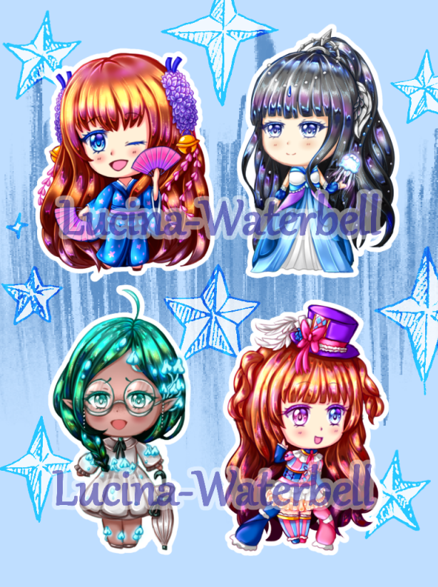 Chibi OCs Sticker Set 1 | Lucina-Waterbell's Webshop